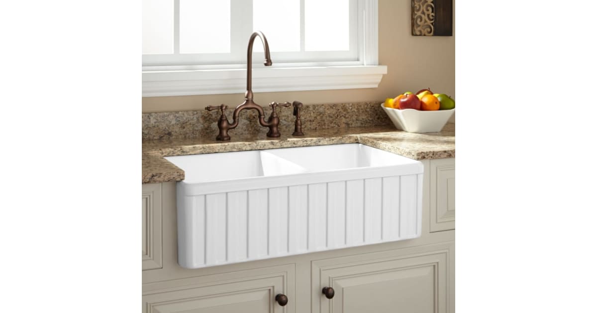 Signature Hardware 400554 Oldham 33-1/4" Farmhouse Double-Basin ...
