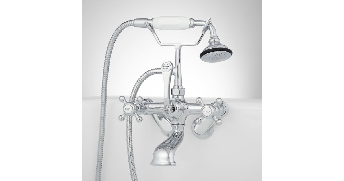 Signature Hardware 402784 Tub Wall Mounted Tub Filler Faucet with Cross ...