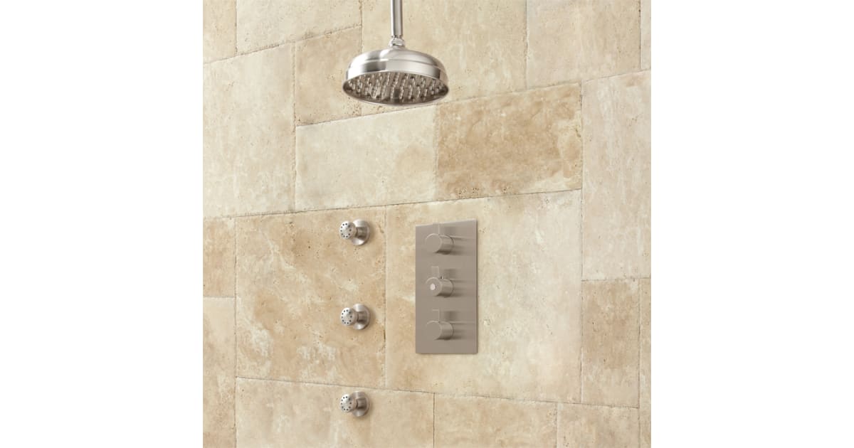 Signature Hardware 402818 Isola Thermostatic Shower System with 14 ...