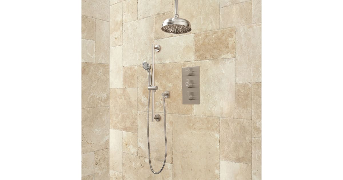 Signature Hardware 403053 Isola Thermostatic Shower System with 14 ...