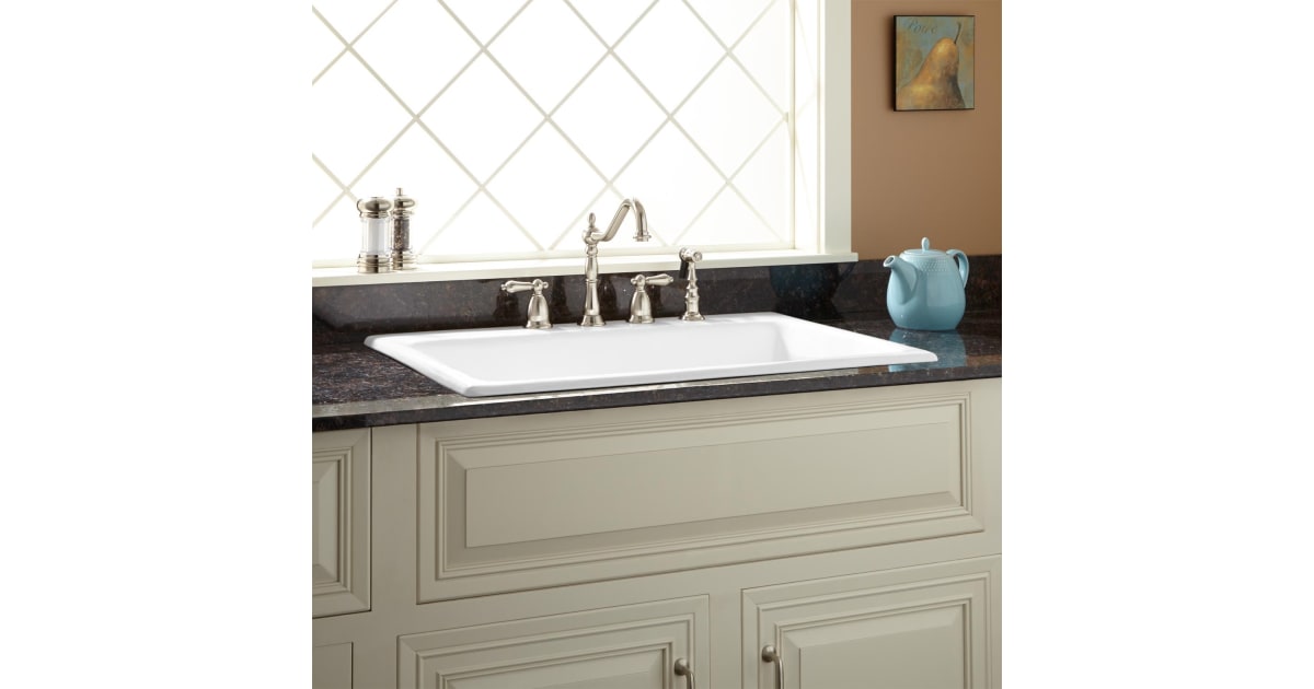 Signature Hardware 406268 Palazzo 34" Drop In Single Basin Cast Iron ...