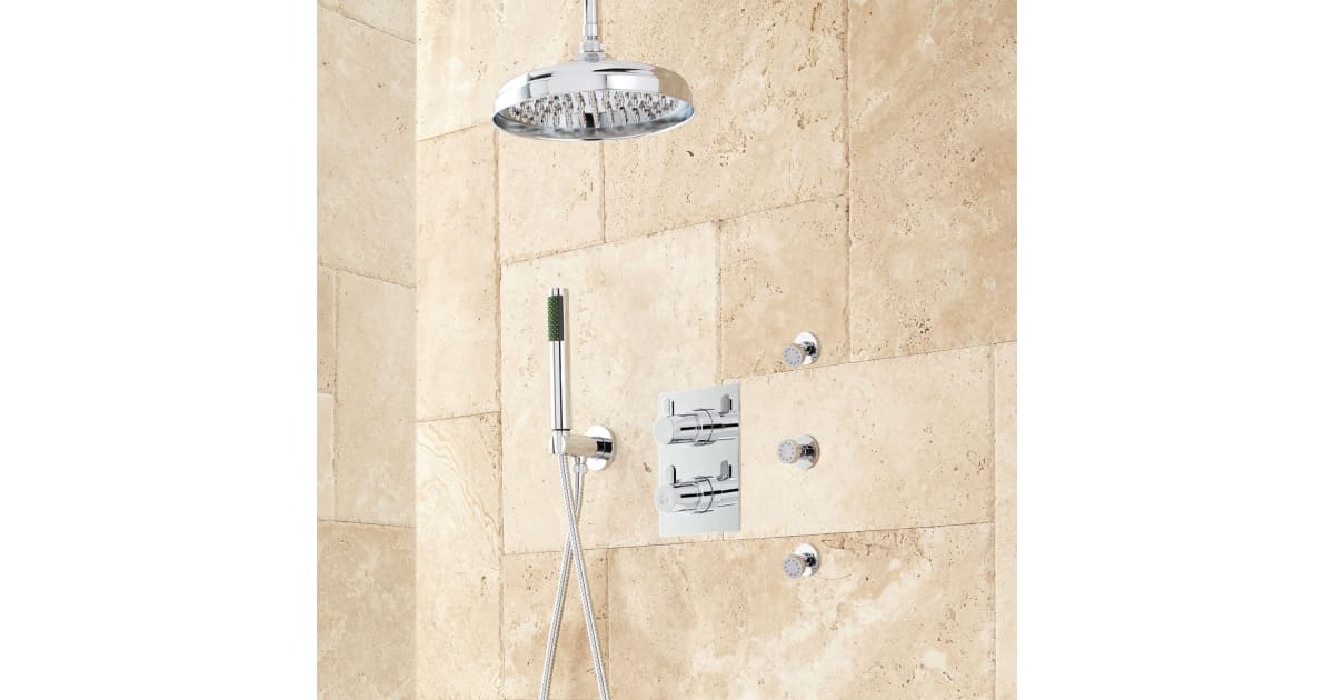 Signature Hardware 414855 Hinson Thermostatic Shower System with 12 ...