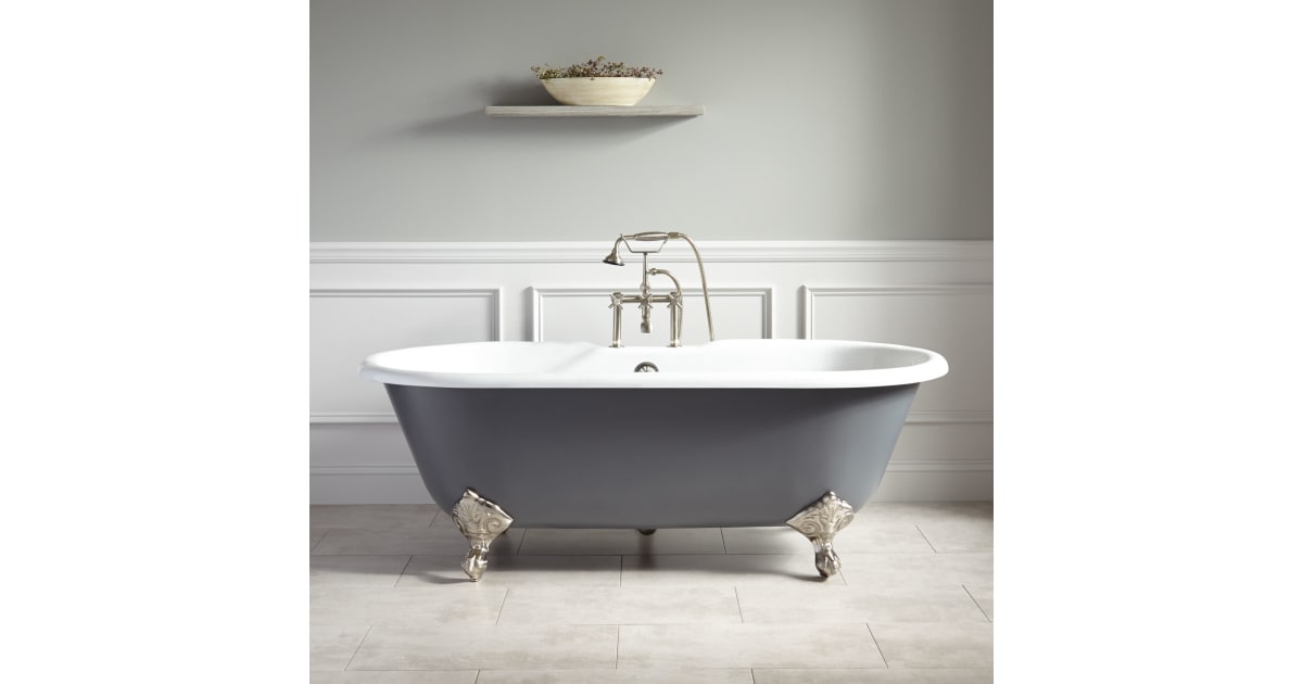 Signature Hardware 415180 Sanford 66" Cast Iron Soaking Clawfoot Tub ...