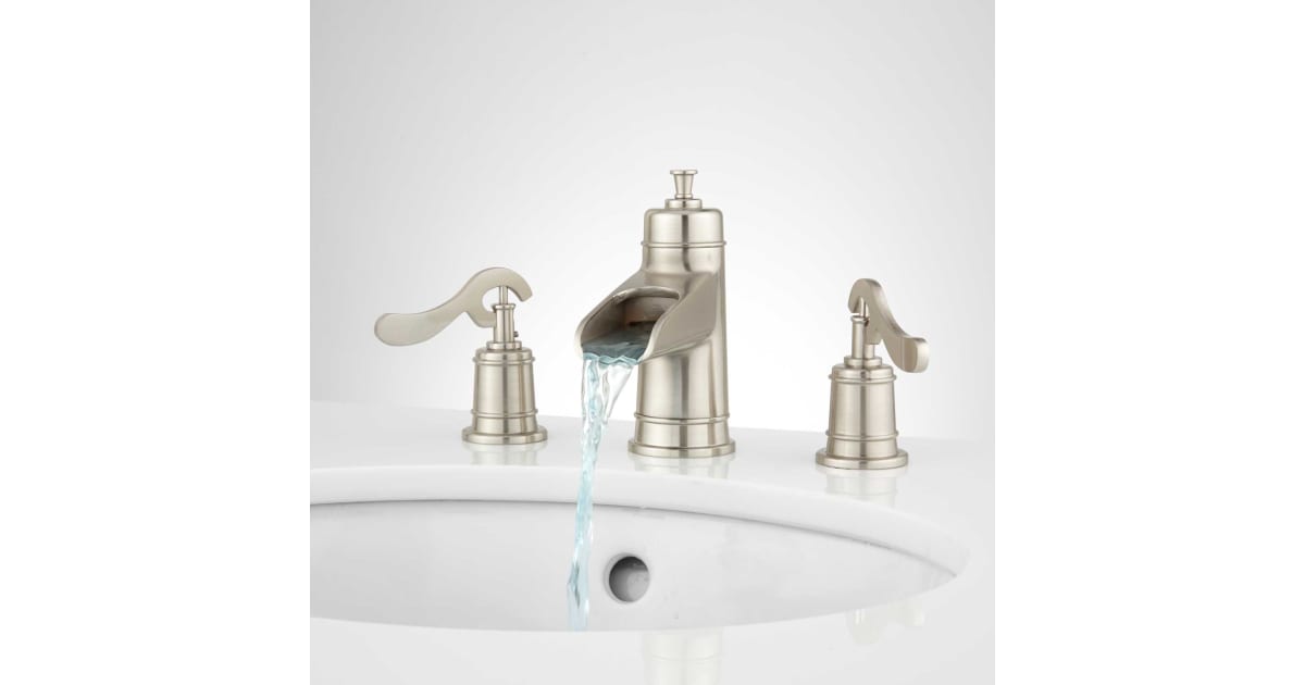 Signature Hardware 418263 Melton Widespread Waterfall Bathroom Faucet ...
