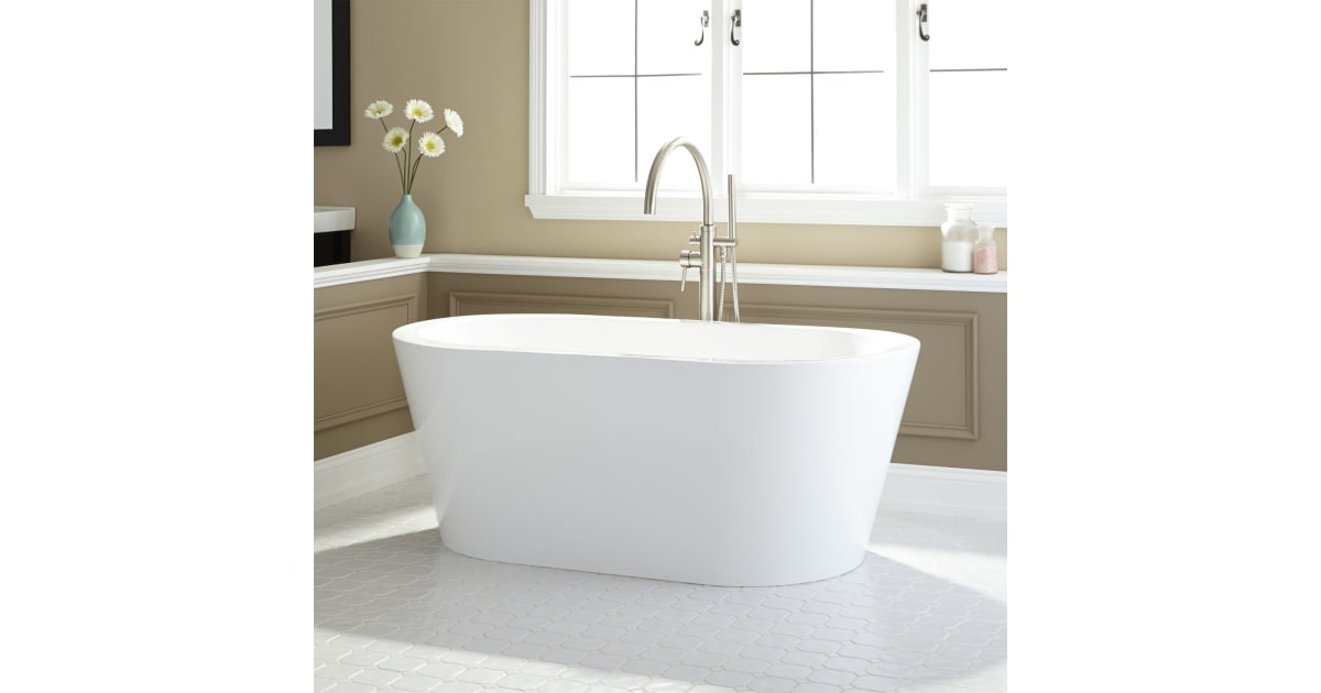 Signature Hardware 421106 Leith 61" Acrylic Soaking Freestanding Tub ...