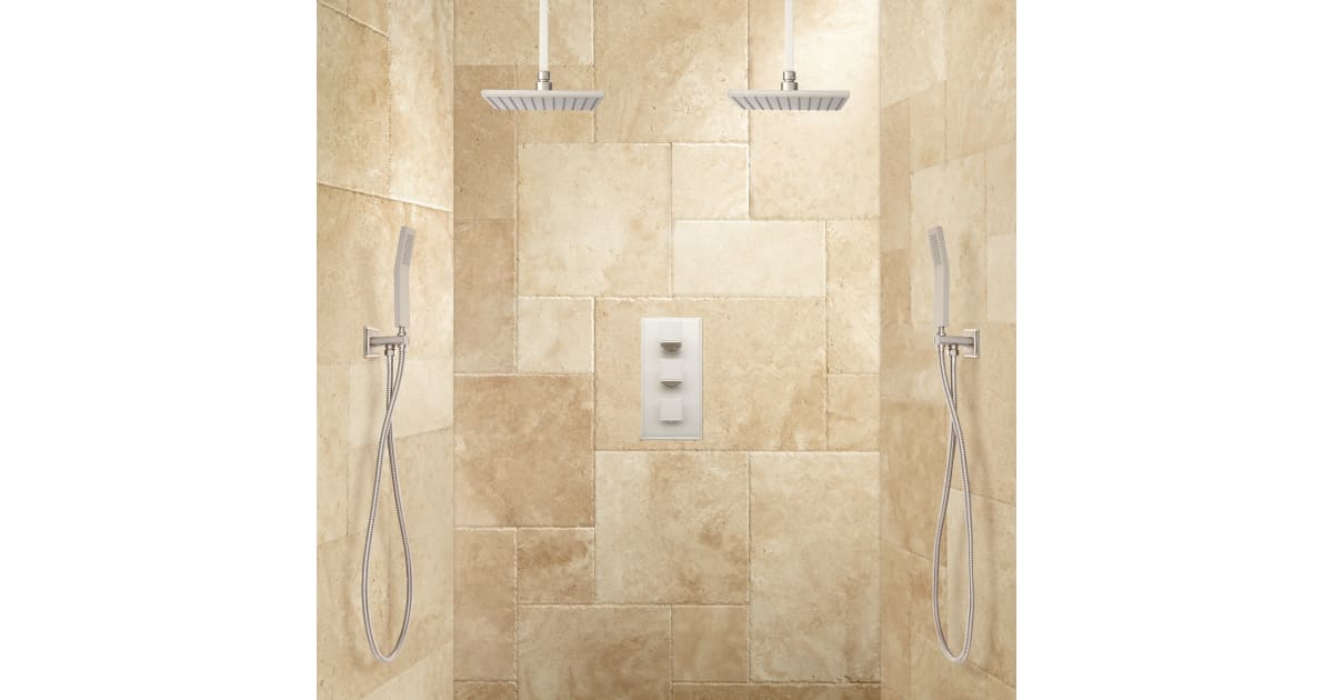 Signature Hardware 421856 Ryle Thermostatic Shower System with Dual ...
