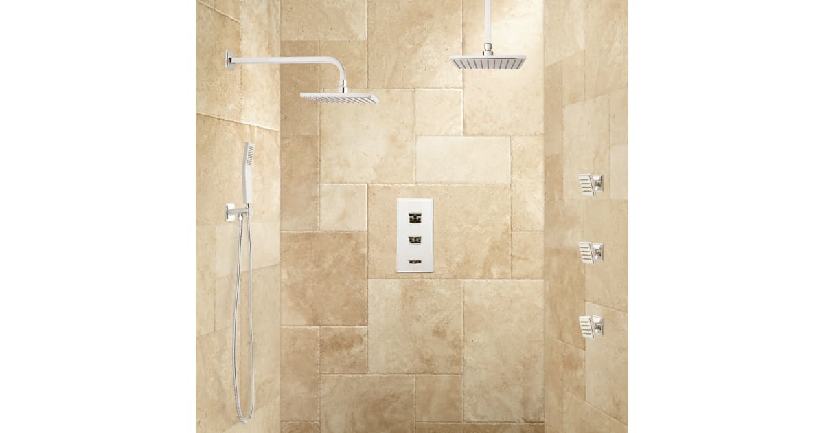 Signature Hardware 421864 Ryle Thermostatic Shower System with Dual ...