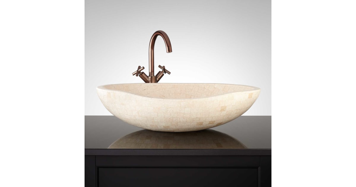 Signature Hardware 422680 Thera 24" Marble Vessel Bathroom Sink ...