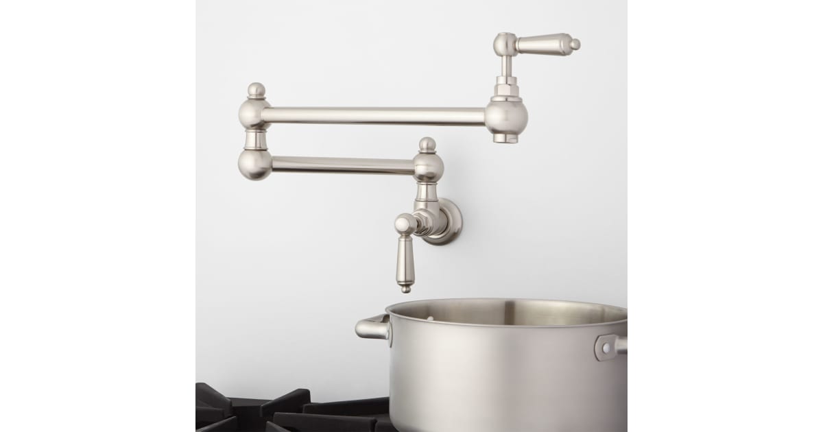 Signature Hardware 422760 Fatsani Retractable Wall-Mount Pot Filler ...