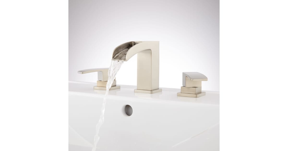 Signature Hardware 424897 Stevens Widespread Waterfall Bathroom Faucet ...