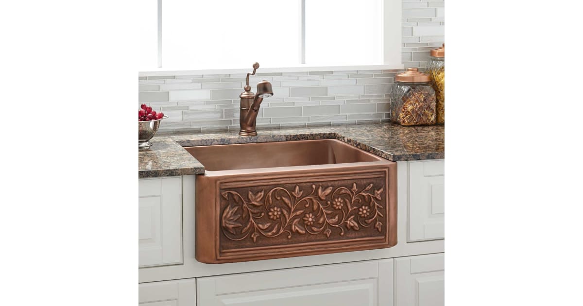 Signature Hardware 425178 24" Farmhouse Single Basin Copper Kitchen ...