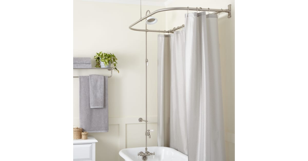 Signature Hardware 429017 Leg Tub Conversion Kit with Porcelain Shower ...