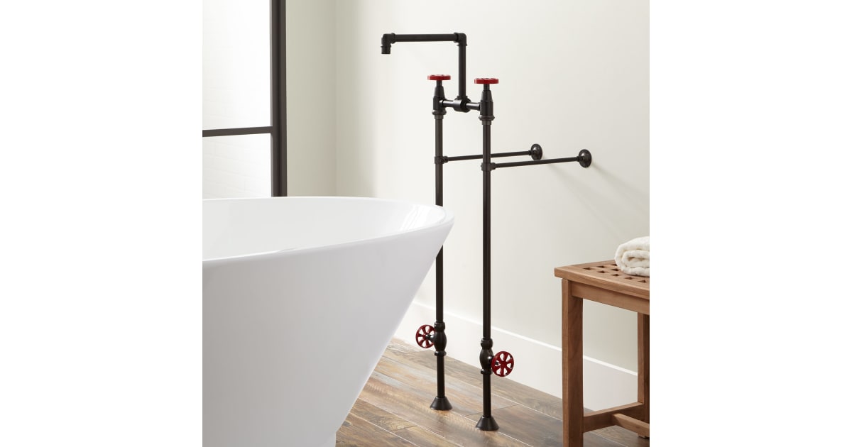Signature Hardware 430290 Edison Floor Mounted Tub Filler Faucet ...