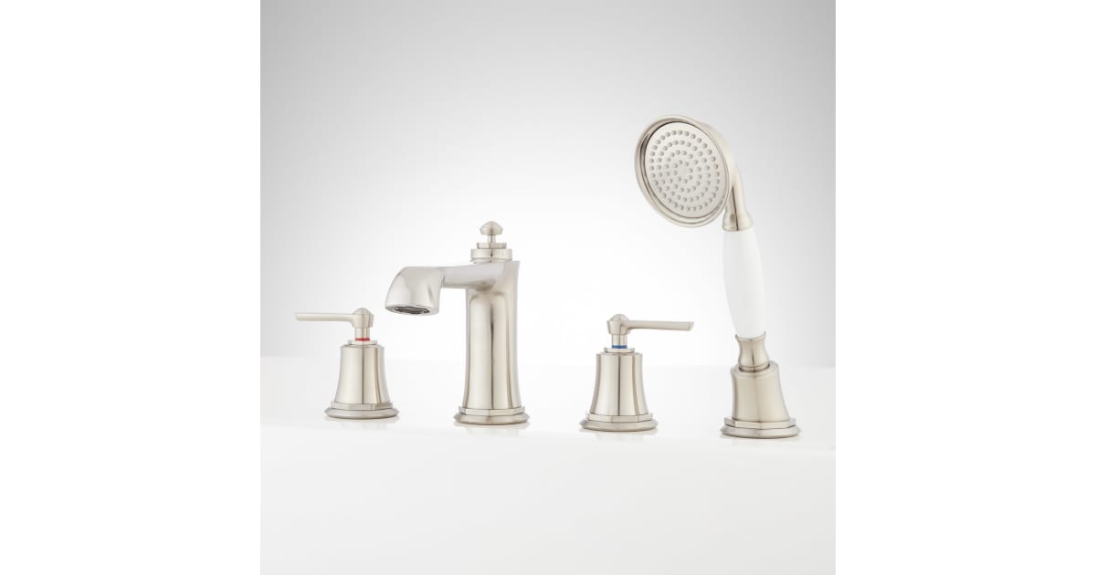 Signature Hardware 433217 Cooper Deck Mounted Roman Tub | Build.com