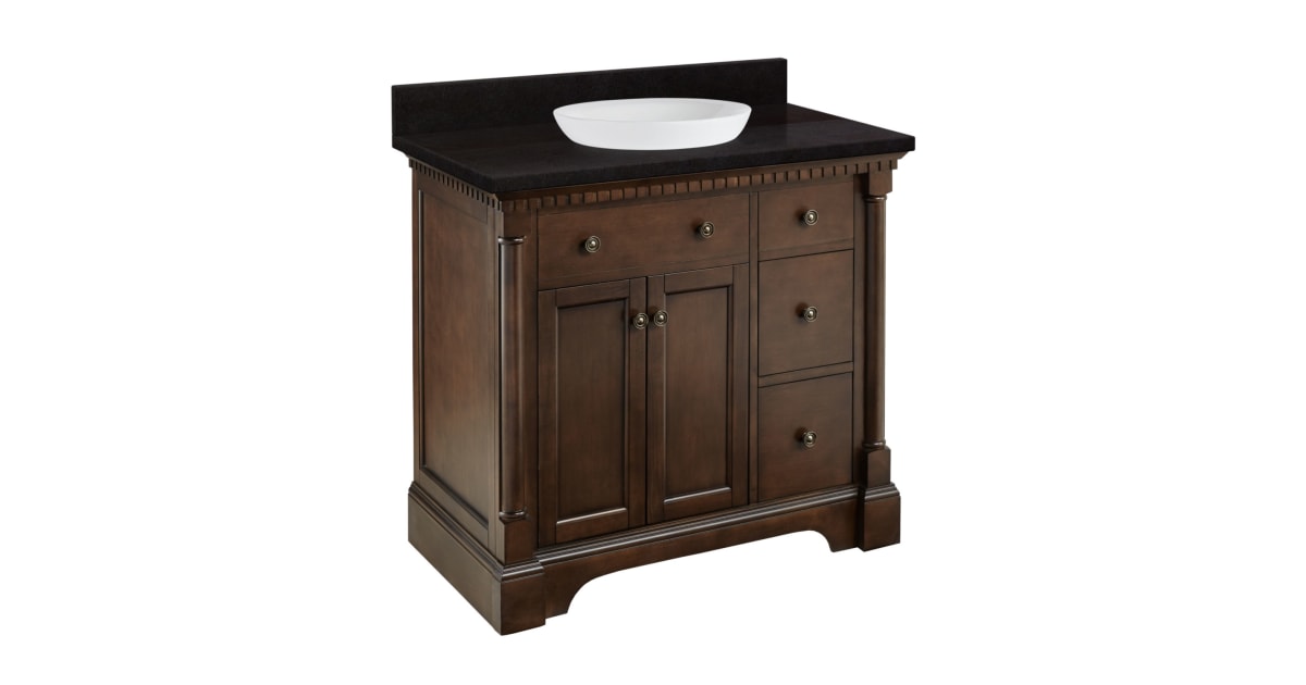 Signature Hardware 433582 Claudia 36" Single Vanity Set with Wood ...