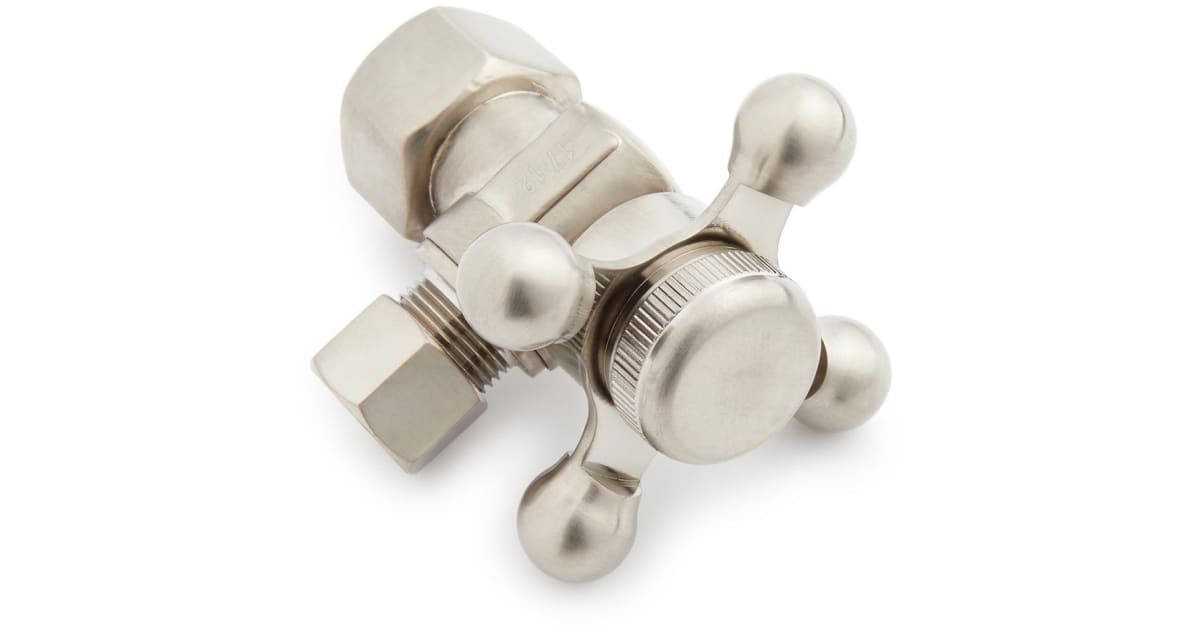 Signature Hardware 434824 Cross Handle Angle Stop - 1/2" IPS x 3/8" OD ...