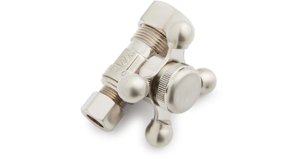 Signature Hardware 434840 Cross Handle Straight Stop - 5/8" OD x 3/8 ...