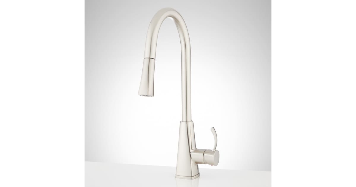 Signature Hardware 441109 Rhine Single Hole Pull-Down Kitchen Faucet ...