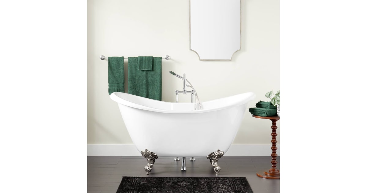 Signature Hardware 445045 Cranleigh 60" Acrylic Soaking Clawfoot Tub ...