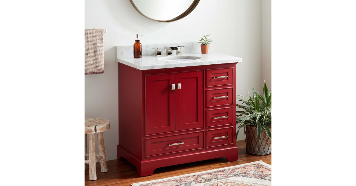 Signature Hardware 446050 Quen 36" Wood Single Vanity Cabinet - Choose ...