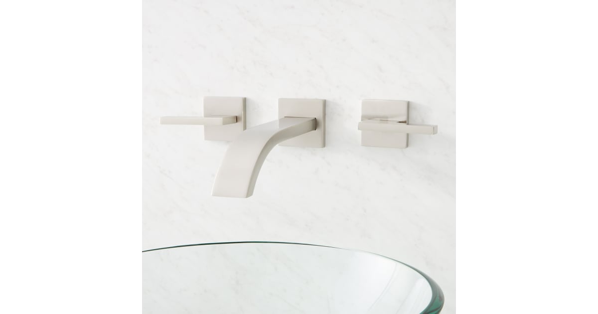 Signature Hardware 453239 Ultra Wall Mounted Bathroom Faucet - Lever ...