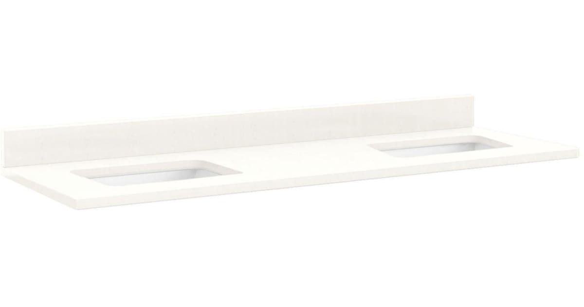 Signature Hardware 456089 61" Quartz Vanity Top with Two Rectangular ...
