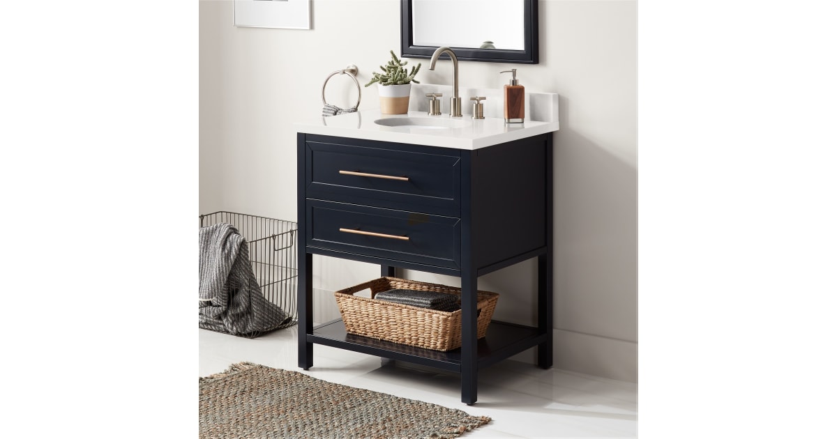 Signature Hardware 459388 Robertson 30" Freestanding Mahogany Single ...
