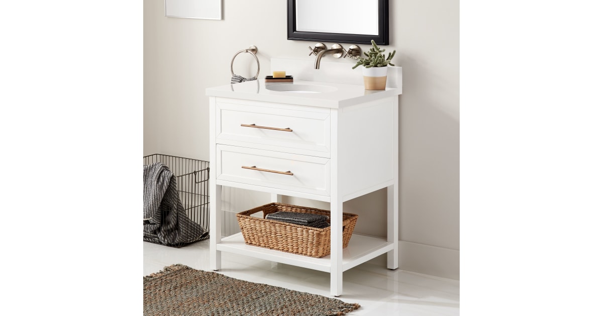 Signature Hardware 459424 Robertson 30" Freestanding Mahogany Single ...
