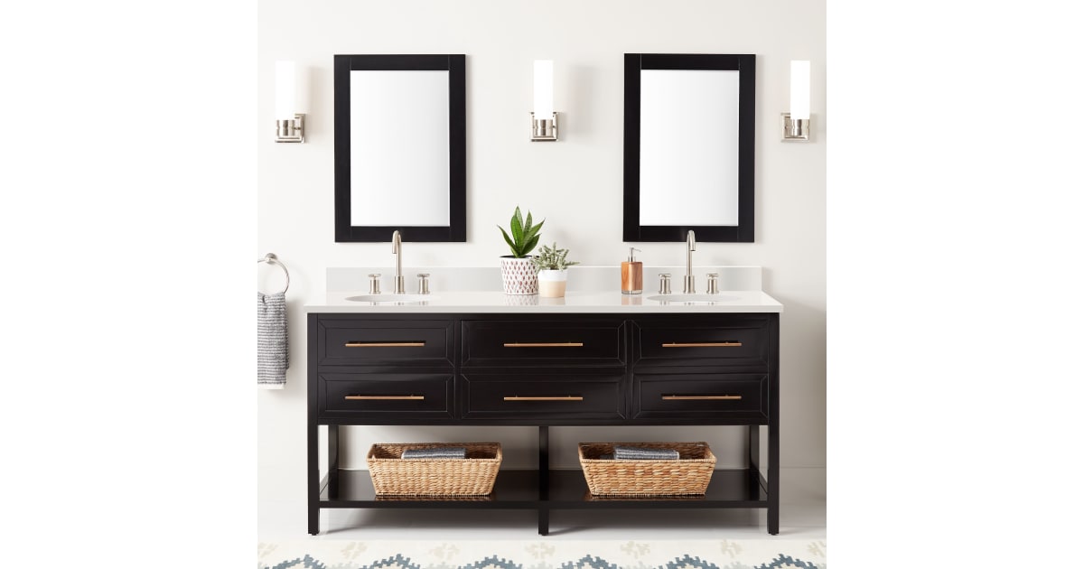 Signature Hardware 459455 Robertson 72" Freestanding Mahogany Double ...