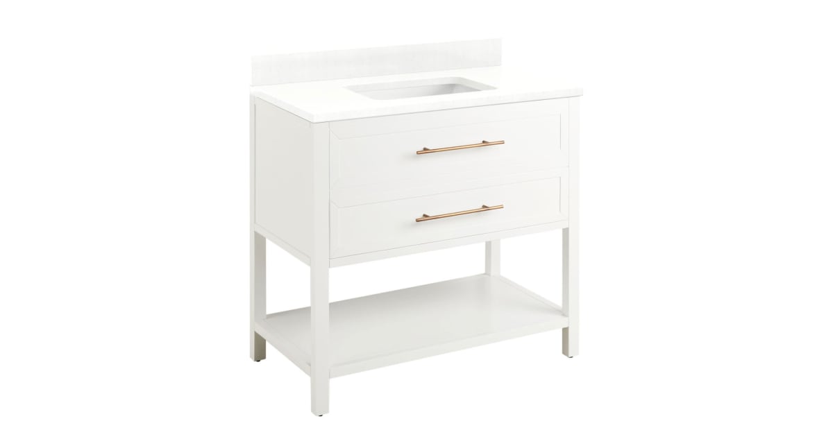 Signature Hardware 459585 Robertson 36" Freestanding Mahogany Single ...