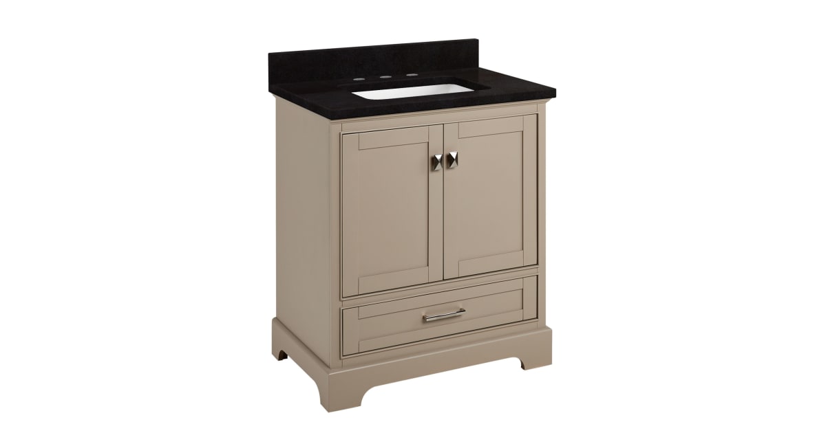 Signature Hardware 463704 Quen 30" Single Vanity Set with Wood Cabinet ...