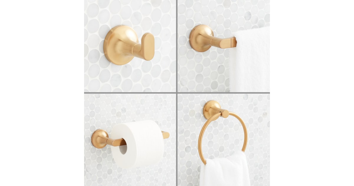 Signature Hardware 466482 Lentz 4 Piece Wall Mounted Bathroom Accessory ...