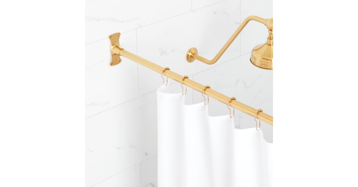 Signature Hardware 466738 60" Straight Brass Shower Rod | Ferguson Home