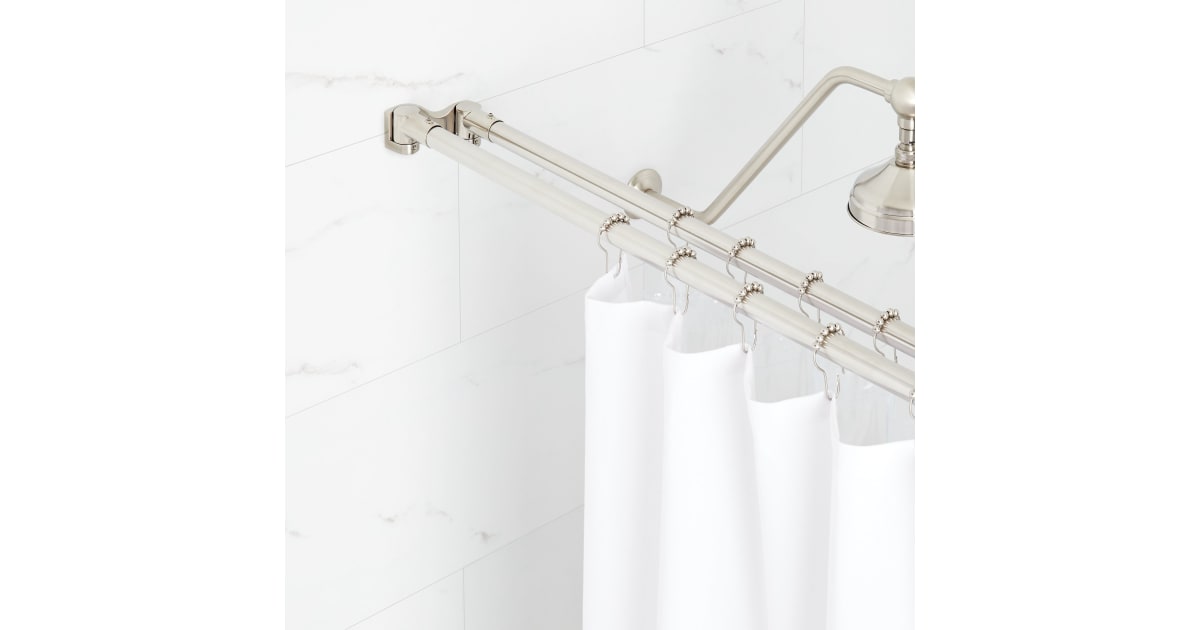 Signature Hardware 466773 60" Straight Brass Shower Rod | Build.com