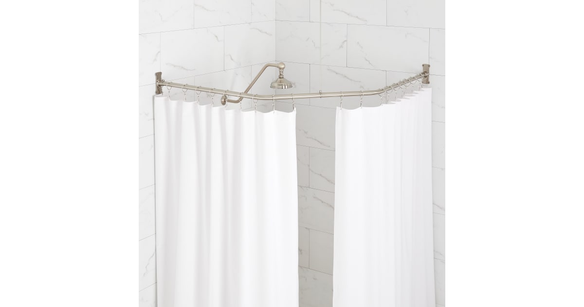 Signature Hardware 466783 30" x 24" x 30" Corner Brass Shower Rod ...