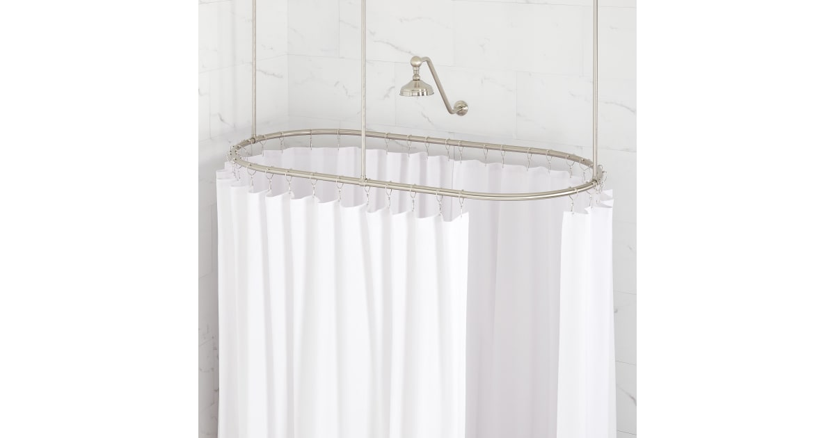 Signature Hardware 466785 61-1/2" x 30-1/4" Oval Brass Shower Rod ...