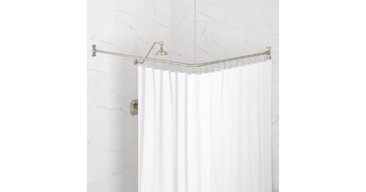 Signature Hardware 466801 60" x 48" Corner Brass Shower Rod | Ferguson Home