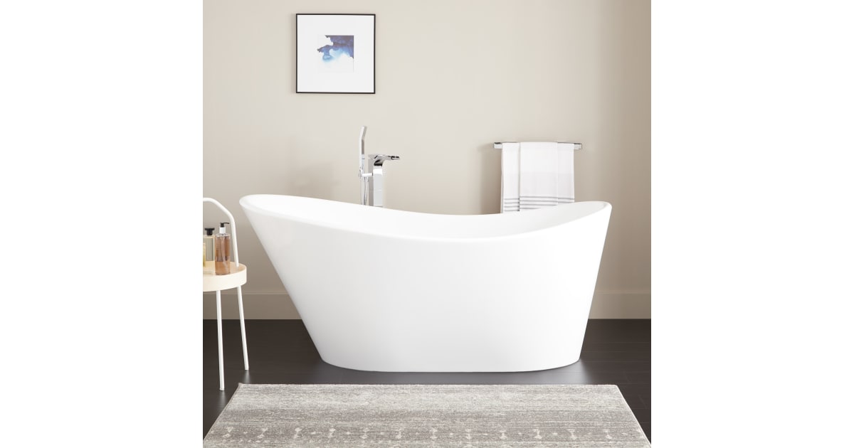 Signature Hardware 474462 Saunders 67" Acrylic Soaking Freestanding Tub ...