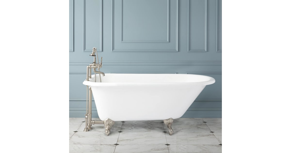 Signature Hardware 475621 Celine 61" Cast Iron Soaking Clawfoot Tub ...