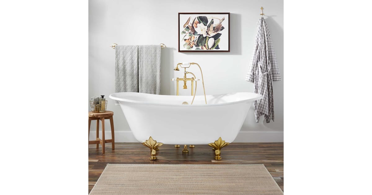 Signature Hardware 475934 Waller 68" Cast Iron Soaking Clawfoot Tub ...