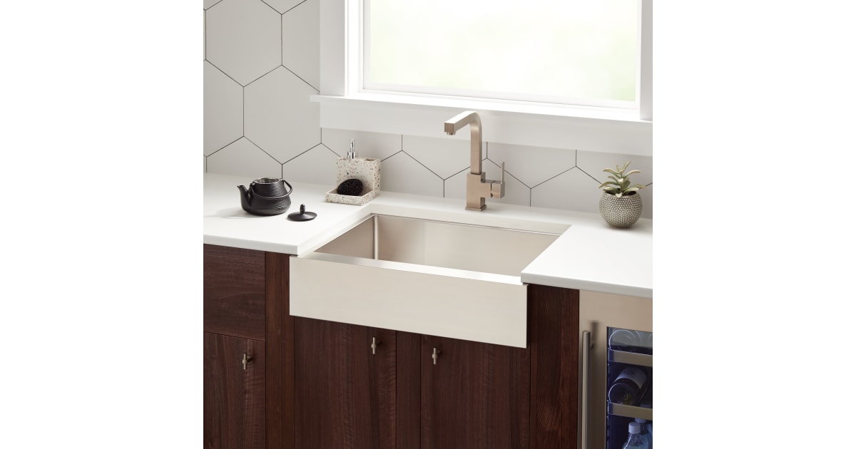 Signature Hardware 478432 Hazelton 27" Farmhouse Single Basin Stainless ...