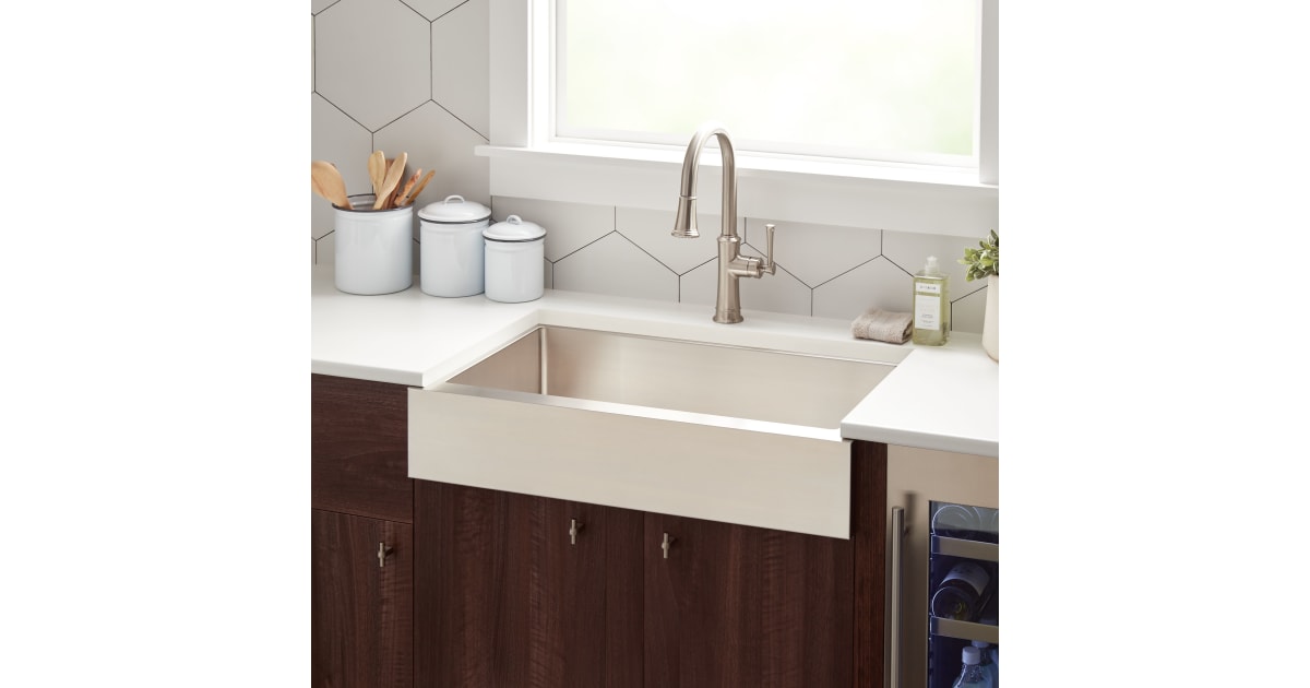 Signature Hardware 478435 Hazelton 33" Farmhouse Single Basin Stainless ...