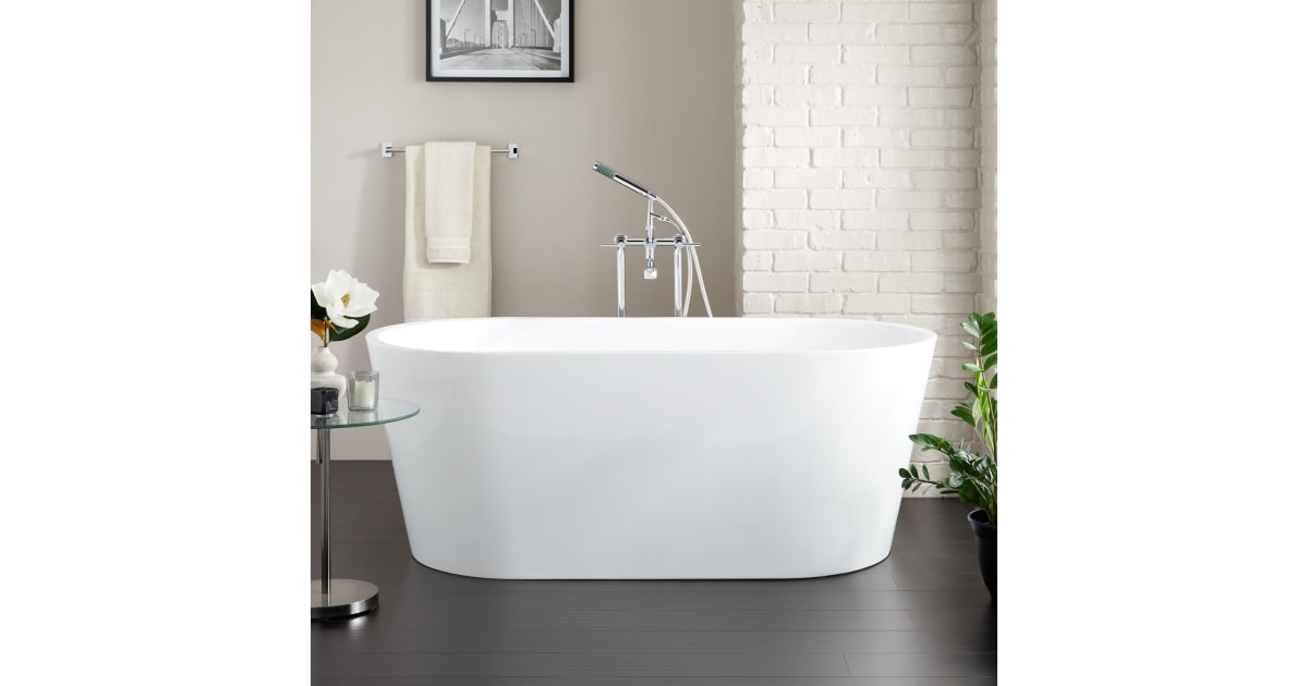 Signature Hardware 479962 Eden 59" Acrylic Soaking Tub with Integrated ...