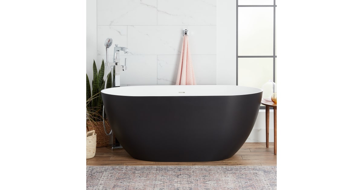 Signature Hardware 480482 Catino 66" Solid Surface Soaking Freestanding ...