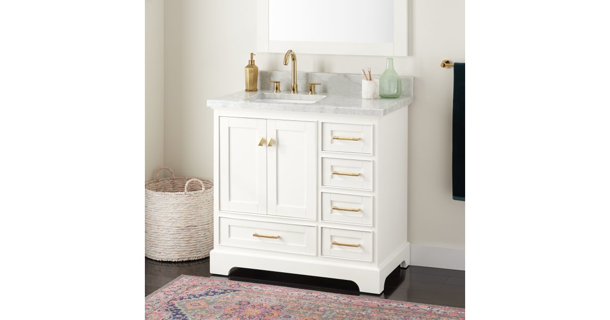 Signature Hardware 480658 Quen 36" Freestanding Single Basin Vanity Set ...