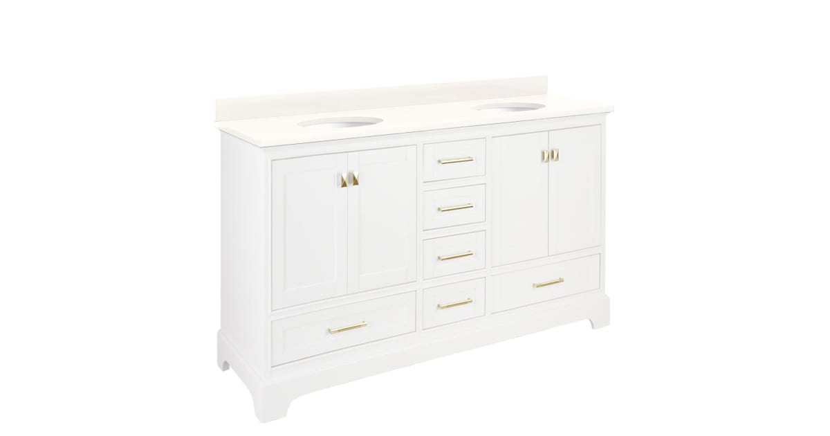 Signature Hardware 480779 Quen 72" Free Standing Double Vanity Set with ...