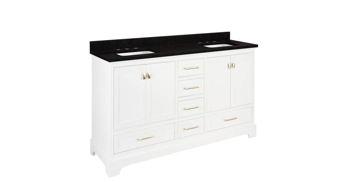Signature Hardware 480780 Quen 72" Freestanding Double Basin Vanity Set ...