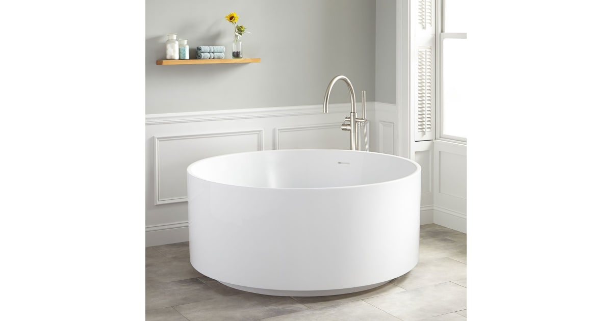 Signature Hardware 480862 55" Dempsey Round Acrylic Freestanding Tub ...