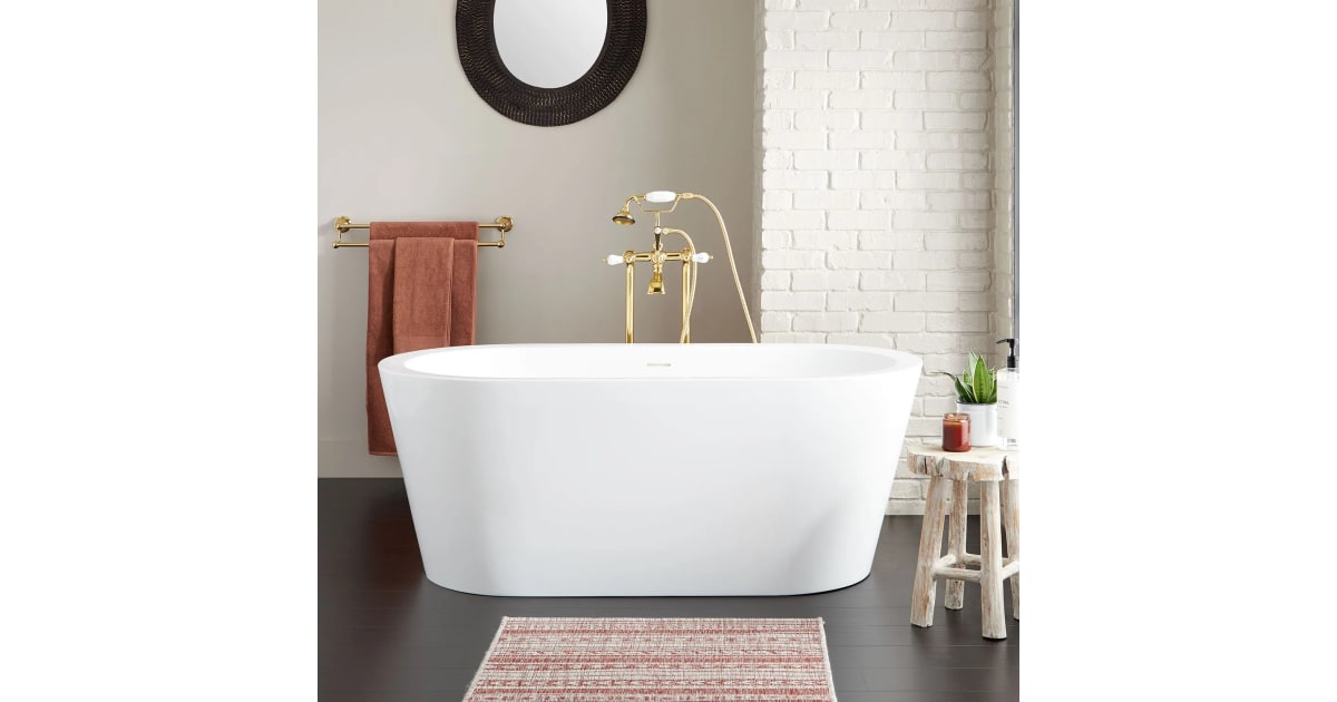 Signature Hardware 480867 Leith 59" Acrylic Soaking Tub with Integrated ...