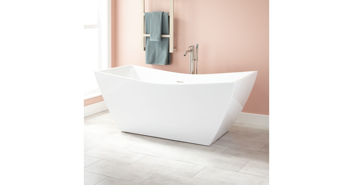 Signature Hardware 480889 Renlo 71" Acrylic Soaking Freestanding Tub ...